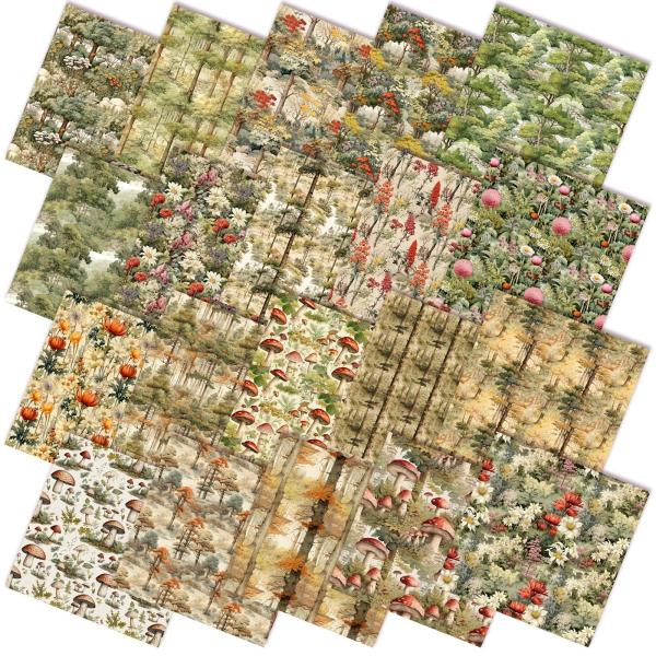 ・Vintage Fairy Junk Theme: impart life to your creations with our vintage woodland fabric, each square is full of retro ...