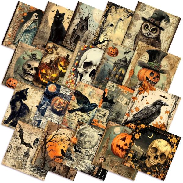 ・Vintage Halloween Theme: impart life to your creations with our Halloween fabric, each square is full of retro colors; ...