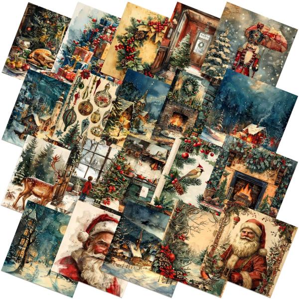 ・Vintage Christmas Theme: impart life to your creations with our Christmas fabric, each square is full of retro colors; ...