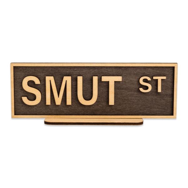 ・? Funny SMUT ST Wooden Ornament for Book Lovers This 4-inch wooden ornament features "SMUT ST" in bold laser-cut letter...