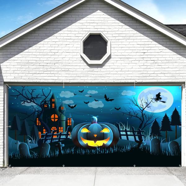 ・[Different Sizes Available]: Package include 1 piece garage door cover with holes on the surface, 4 white 6-meter ropes...