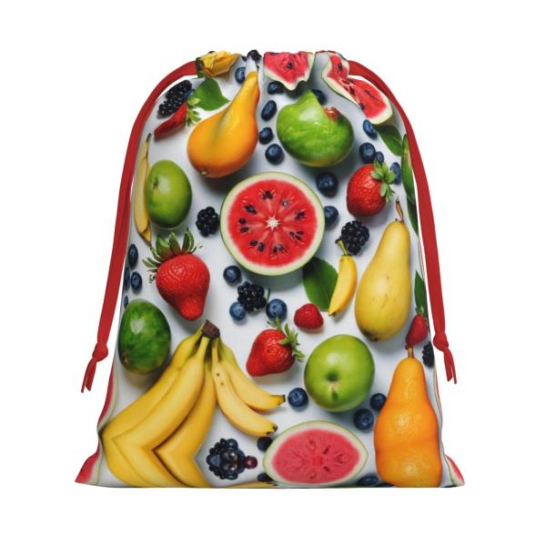 ・Stylish Gift Bag: This Fresh Fruits Drawstring Christmas Gift Bag Is Made Of Plush Fabric, The Candy Bag Is Sturdy And ...