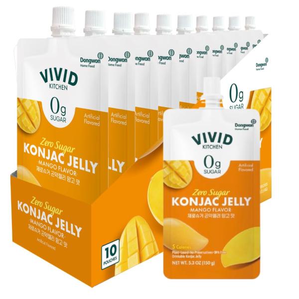 ・? ONLY 5 CALORIES - ZERO SUGAR Stay on track with your health goals! Each pouch of VIVID KITCHEN Konjac Jelly contains ...