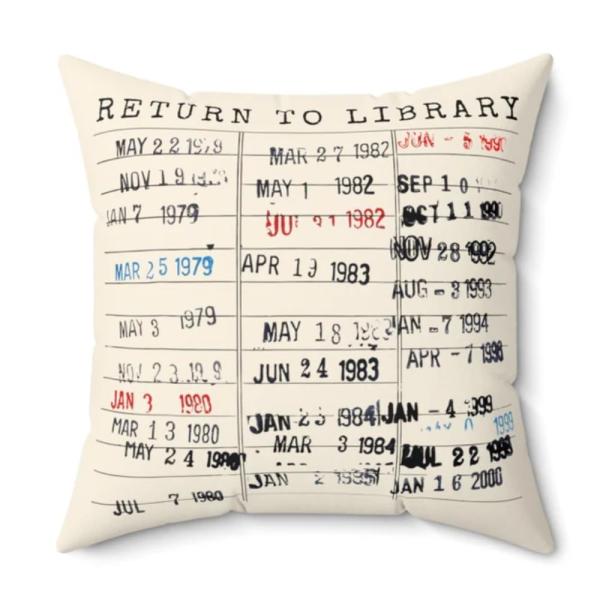 ・? VINTAGE LIBRARY STYLE - Features the nostalgic design of an old-fashioned library due date card with the bold quote "...