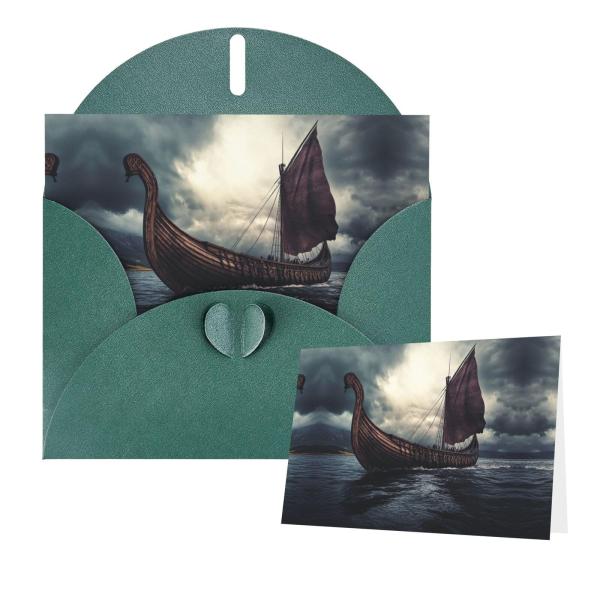 ・Elegant Design: Vikings Boat Greeting Cards Made of high-end pearlescent paper, with a double-sided pearl effect for a ...