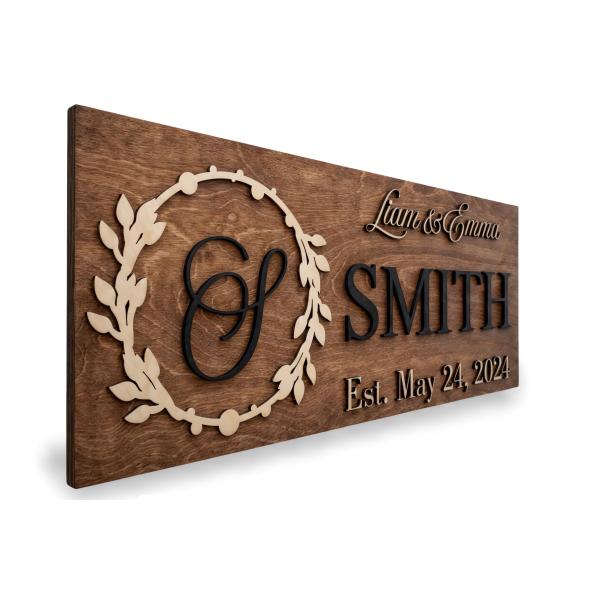 ・Thoughtfully crafted from Baltic birch plywood, this custom wooden sign features your family name and special date.・A c...