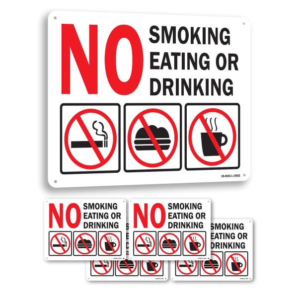 ・SIZE ＆ SPECS: 5 Pack Of 14" x 10" Aluminum Signs (Rust Free) - Commercial grade pre-finished white aluminum with (4) pr...