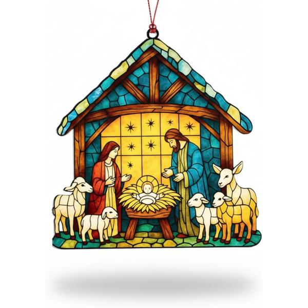 ・? Nativity Catholic Christmas Ornaments - A Spiritual Holiday Keepsake: Celebrate the miracle of Christmas with this be...