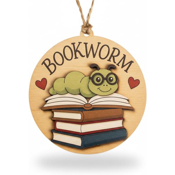 ・? Bookworm Christmas Ornament 2025 - A Funny and Bookish Keepsake: Celebrate the holiday season with this charming Book...
