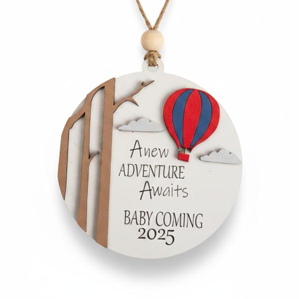 ・? Pregnancy Christmas Ornament - Celebrate Baby Coming 2025: Capture the joy of your pregnancy journey with this heartf...