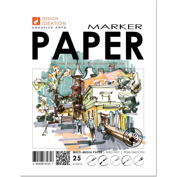 ・スケッチ用途：鉛筆、インク、マーカー、水彩など幅広い用途に対応するDesign Ideationのスケッチ用紙。アート、デザイン、教育用途に最適。全年齢対応。<br>・プレミアムペーパー：67ポンド（147gsm）のミクストメ...