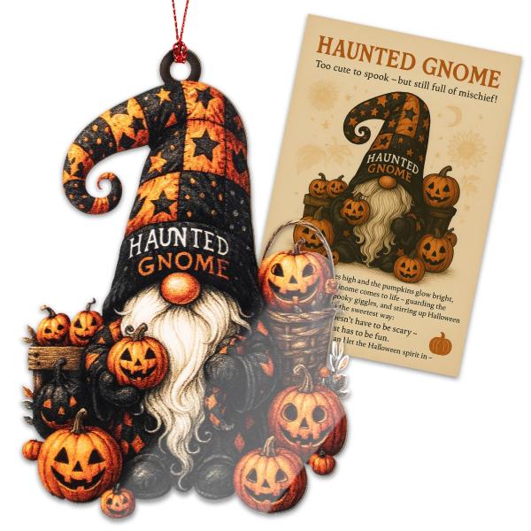 ・? Whimsical Halloween Gnome Design Full of Character This festive ornament features an adorable gnome dressed for Hallo...