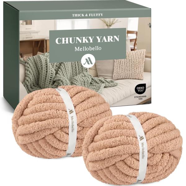 ・Ultra-Thick and Fluffy Texture: Crafted from high-quality materials, this super bulky chenille yarn offers an exquisite...
