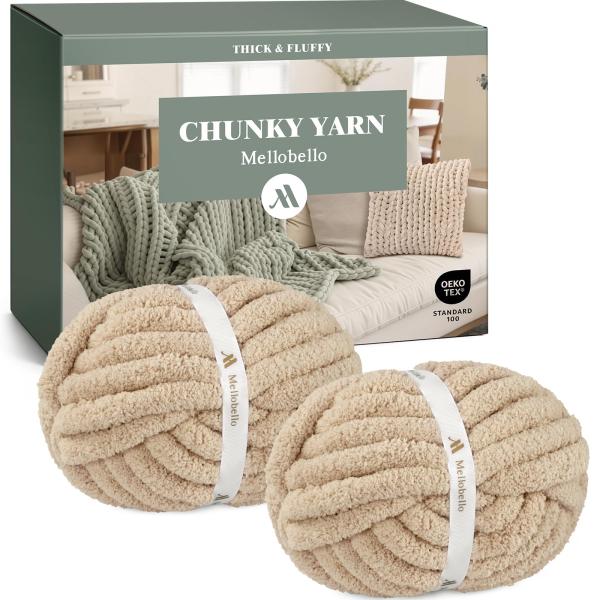 ・Ultra-Thick and Fluffy Texture: Crafted from high-quality materials, this super bulky chenille yarn offers an exquisite...