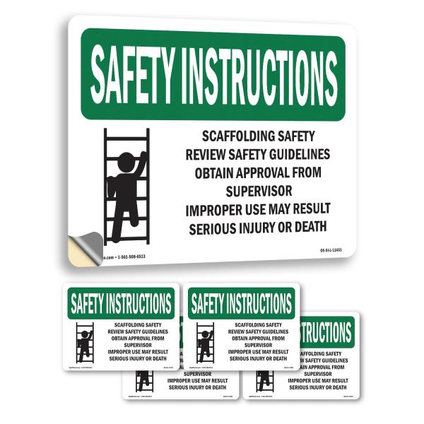 ・SIZE ＆ SPECS: 5 Pack Of 14" x 10" Vinyl Label Decals - Commercial grade vinyl with adhesive backing specifically design...