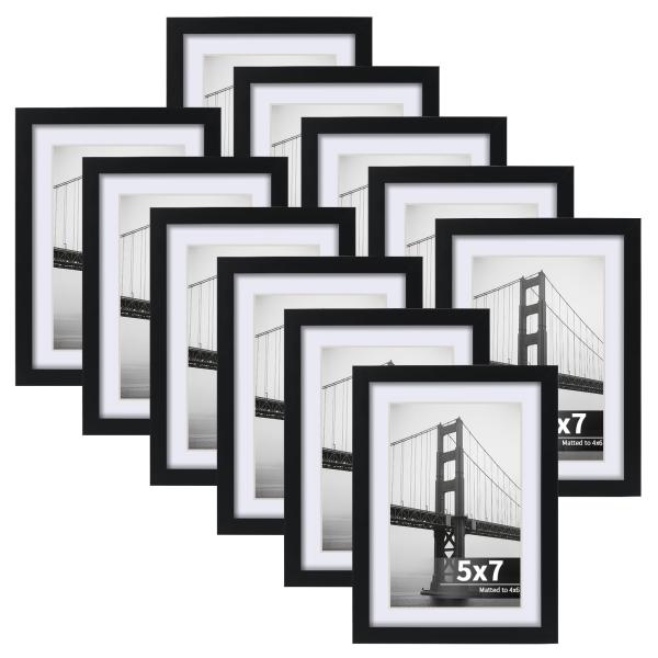 ・Multi Frames Set: Includes 11 black 5x7 picture frames, each crafted with matte PVC frame and thickened paper backing t...
