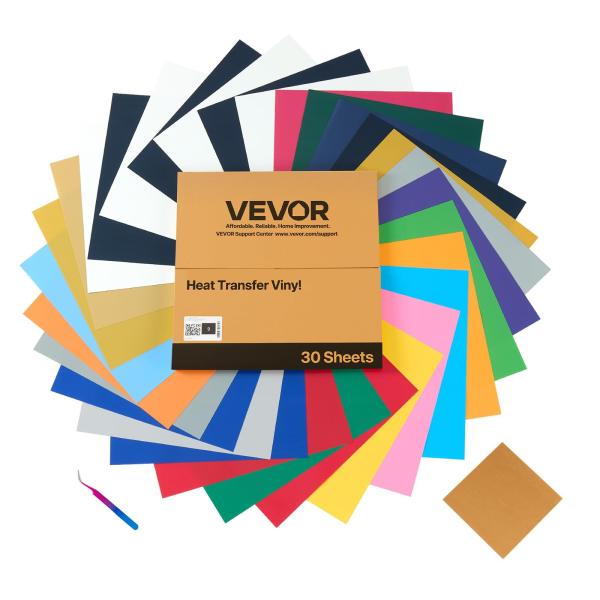 ・Easy to Use: Our heat transfer vinyl is made of premium PVC with a four-layer build: clear film, tacky silicone layer, ...
