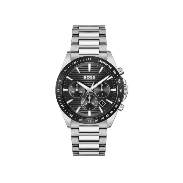 ・The BOSS Strike Chrono adds bold summer style with a textured dial in aquatic tones. A 41mm chronograph with date, it f...