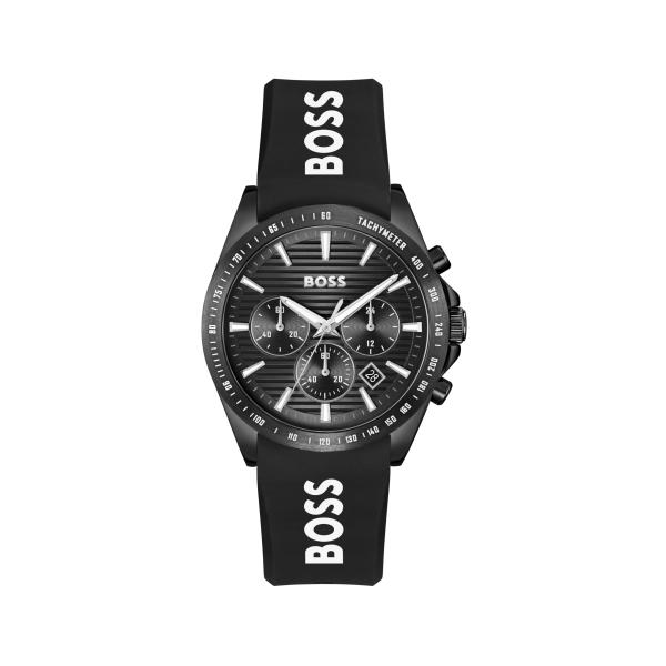 ・The BOSS Strike Chrono adds bold summer style with a textured dial in aquatic tones. A 41mm chronograph with date, it f...