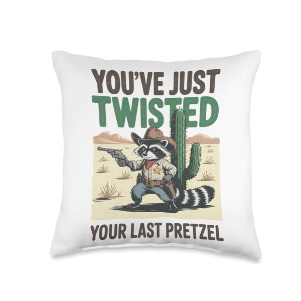 ・This funny cowboy raccoon design features a gun-slinging feline in the wild west saying "You've Just Toasted Your Last ...