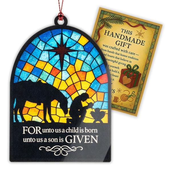 ・? Cowboy Kneeling Nativity Christmas Ornaments 2025 - Faith and Tradition: Celebrate the true meaning of Christmas with...