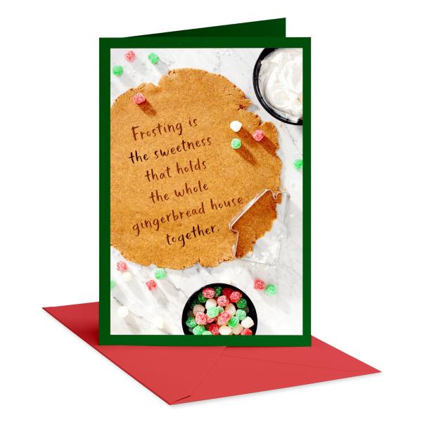・フロントメッセージ:フロスティングとは、ジンジャーブレッドハウス全体をまとめる甘さです。・内側のメッセージ:あなたは私たちのフロスティング、おばあちゃんです。 ありがとうございました。 メリークリスマス。・デザインと仕上げ:この心のこもっ...