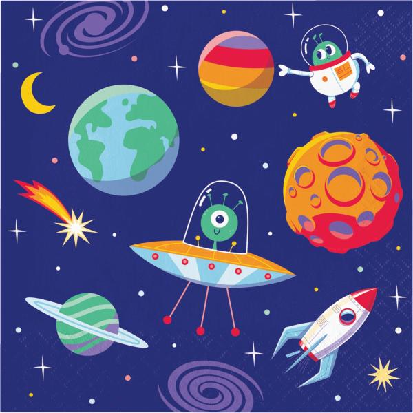 ・各ケースには、スペースアドベンチャーのディナーナプキンが16枚入っています。・ディナーナプキンのサイズは6.5インチ x 6.5インチ。・ナプキンは高品質の2層ティッシュで作られています。・ナプキンは、惑星、星、愛らしいエイリアン、ロケッ...