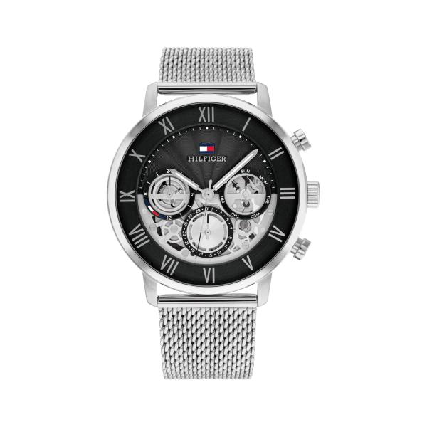 ・Made for the modern man who appreciates detail. Roman numerals surround the multi-layered open-heart movement, while th...
