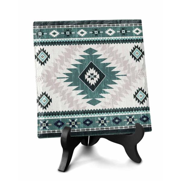 ・Elegant Hand Made : Square picture ornament is designed with a solid ceramic construction with a black wooden crafted s...