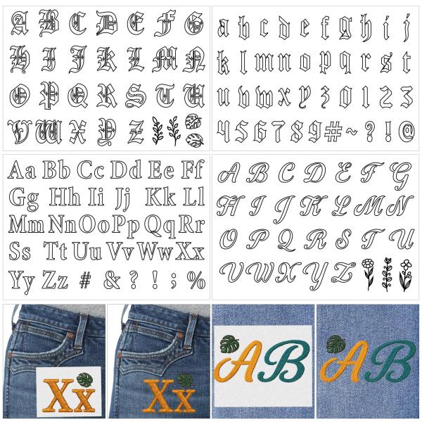 ・Stylish Alphabet ＆ Number Designs: Features all 26 uppercase and lowercase letters with a modern, artistic flair, plus ...