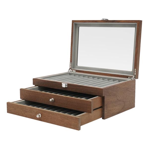 ・?? Premium Durability - Crafted from solid rosewood and MDF with a polished wood wax finish, this pen display case offe...
