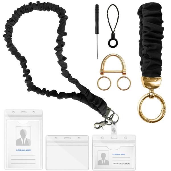 ・?PACKAGE INCLUDES:You will get 1 X elastic teacher scrunchies lanyard,1 x scrunchie keychain wristlet,1 X horizontal ta...