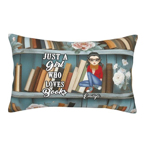 ・Personalized Book Lover Design: Customize your throw pillow with phrases like "Just a Girl Who Loves Books" or any othe...