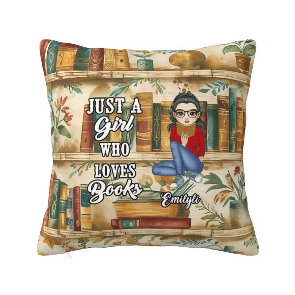 ・Personalized Book Lover Design: Customize your throw pillow with phrases like "Just a Girl Who Loves Books" or any othe...