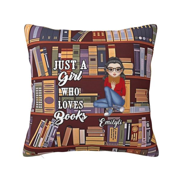 ・Personalized Book Lover Design: Customize your throw pillow with phrases like "Just a Girl Who Loves Books" or any othe...