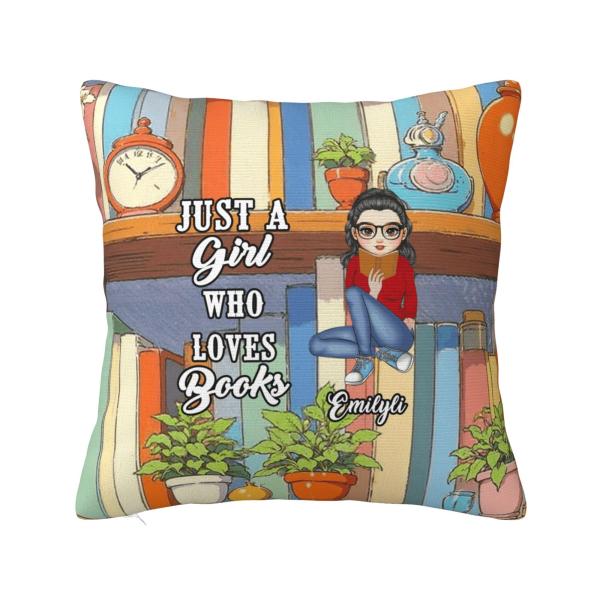 ・Personalized Book Lover Design: Customize your throw pillow with phrases like "Just a Girl Who Loves Books" or any othe...
