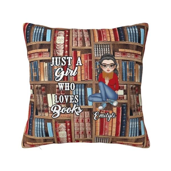 ・Personalized Book Lover Design: Customize your throw pillow with phrases like "Just a Girl Who Loves Books" or any othe...