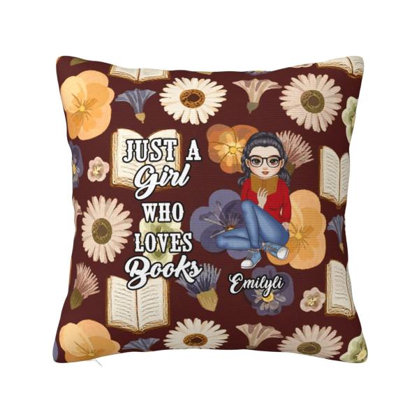 ・Personalized Book Lover Design: Customize your throw pillow with phrases like "Just a Girl Who Loves Books" or any othe...