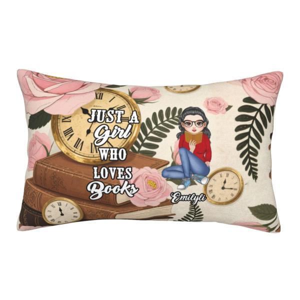 ・Personalized Book Lover Design: Customize your throw pillow with phrases like "Just a Girl Who Loves Books" or any othe...