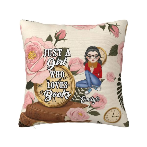 ・Personalized Book Lover Design: Customize your throw pillow with phrases like "Just a Girl Who Loves Books" or any othe...