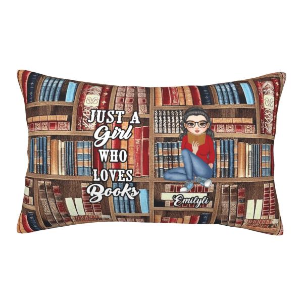 ・Personalized Book Lover Design: Customize your throw pillow with phrases like "Just a Girl Who Loves Books" or any othe...