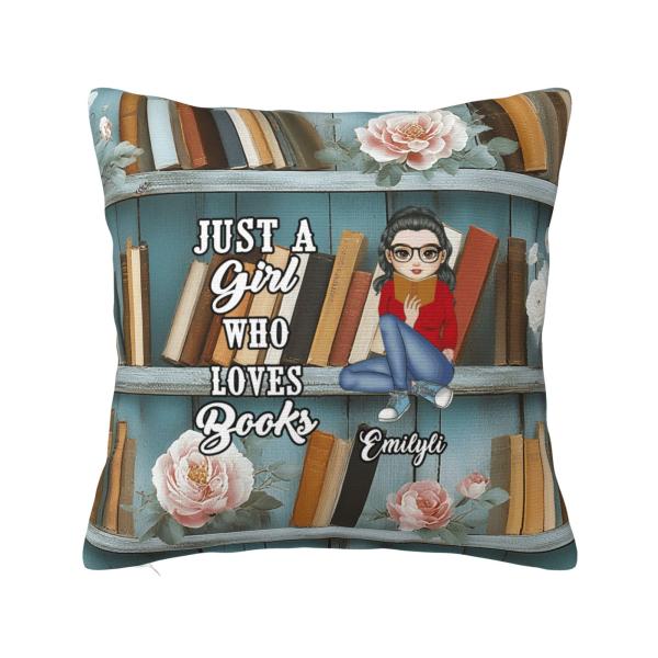 ・Personalized Book Lover Design: Customize your throw pillow with phrases like "Just a Girl Who Loves Books" or any othe...