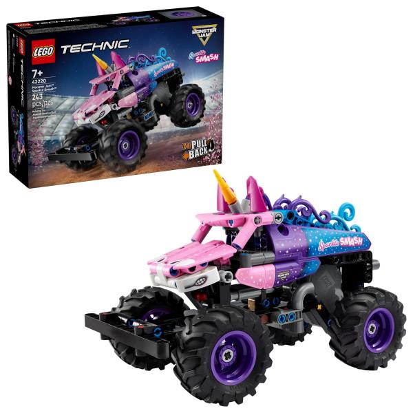 ・UNLEASH ARENA-SIZED THRILLS - Kids build and launch a pull-back unicorn monster truck with the LEGO Technic Monster Jam...