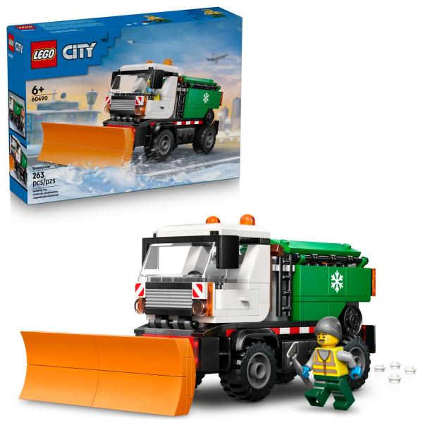 ・BE A SNOW DAY HERO - Young builders can clear the way for winter fun with the LEGO City Snowplow (60490) building toy f...