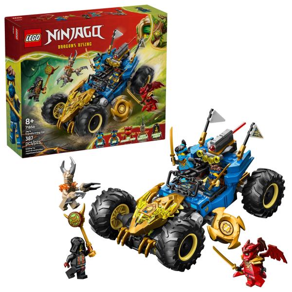・CAR TOY FOR KIDS - Kids race into action with the LEGO NINJAGO Jay's Transforming Car (71856) building toy for boys and...