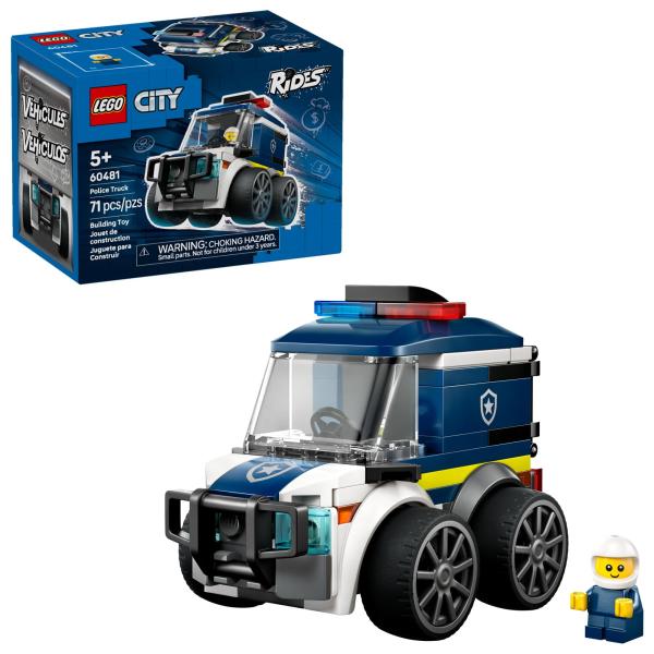 ・FIGHT CRIME IN LEGO CITY - Kids can patrol the streets with the LEGO City Rides - Police Truck (60481) building toy for...