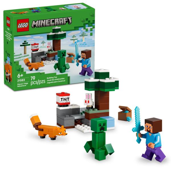 ・MINECRAFT TOY FOR KIDS - Steve's Taiga Adventure (21583) LEGO Minecraft building toy for boys and girls ages 6 years ol...