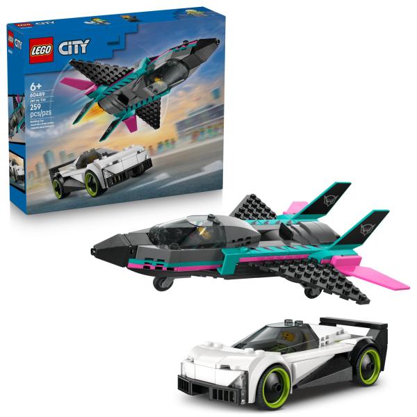 ・TOY CAR ＆ JET FOR KIDS - Young racers can compete in an epic showdown with the LEGO City Jet vs. Car (60489) building t...