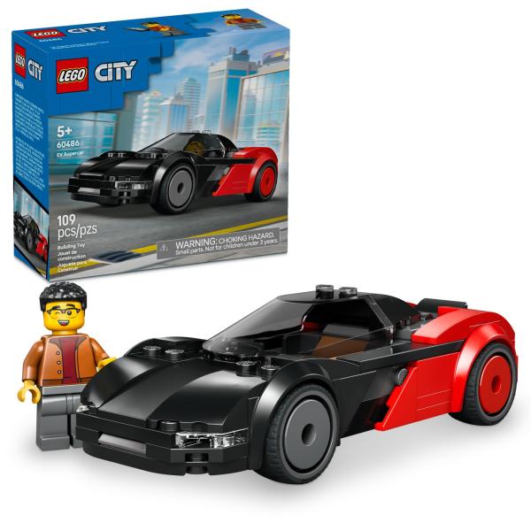 ・TOY CAR FOR KIDS - Young electric car enthusiasts can race into the future with the LEGO City EV Supercar (60486) build...