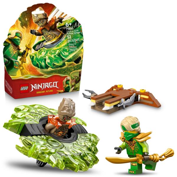 ・SPINNING TOY FOR KIDS - Kids launch into action with the LEGO NINJAGO Lloyd vs. Earth Monster Spinner (71850) building ...